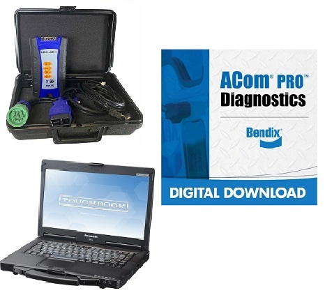 Bendix ACOM ABS Professional Diagnostics Software, CF-53 Toughbook w/ Nexiq USB Link 2 Adapter ...